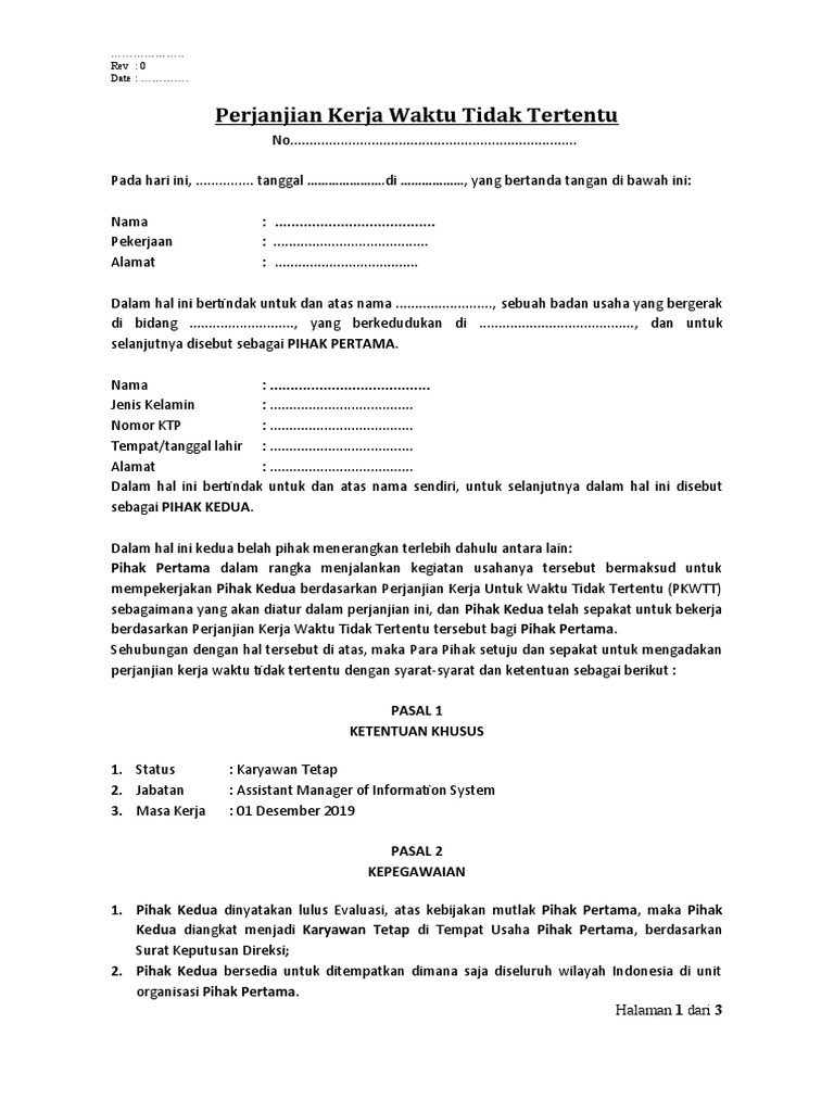 PKWTT (Sample) Format 01 | PDF