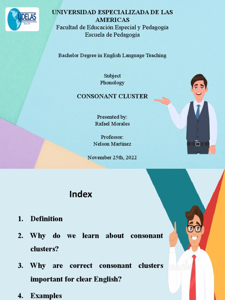 Consonant Cluster Presentation | PDF | English Language | Consonant
