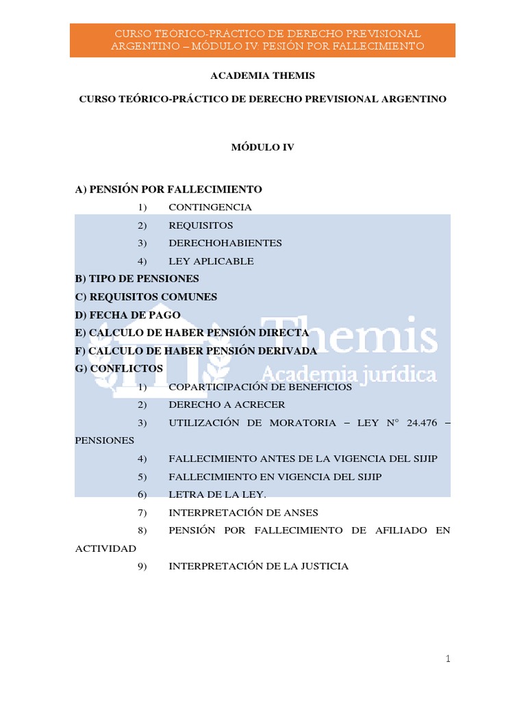 Módulo 4 - Pensión Por Fallecimiento | PDF | Pensión | Divorcio