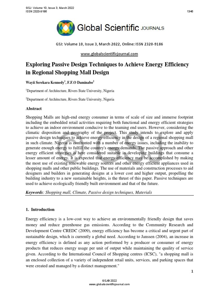 Exploring Passive Design Techniques To Achieve Energy Efficiency in ...