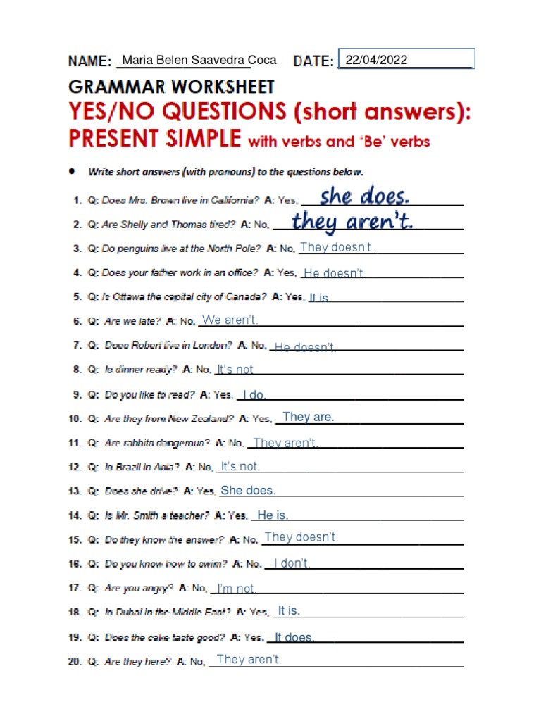 English Grammar Practice Sheet | PDF