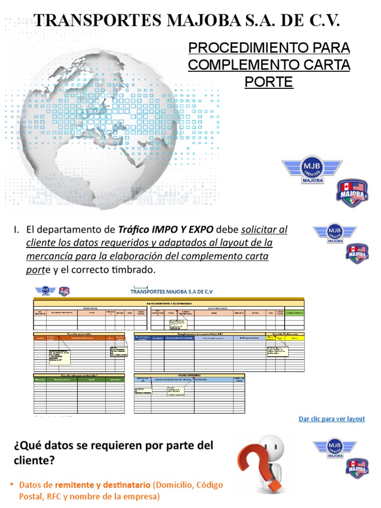 Proceso para El Complemento Carta Porte | PDF | aduana | Pagos