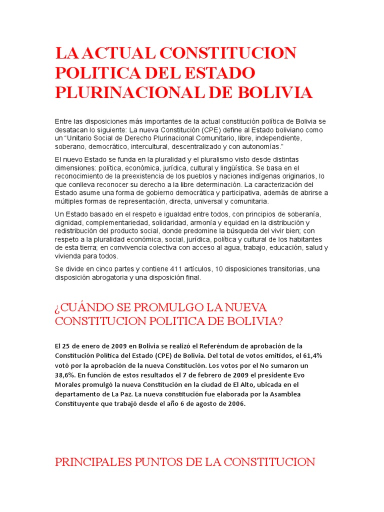 Constitucion de Bolivia | PDF | Ciencias Políticas | Gobierno
