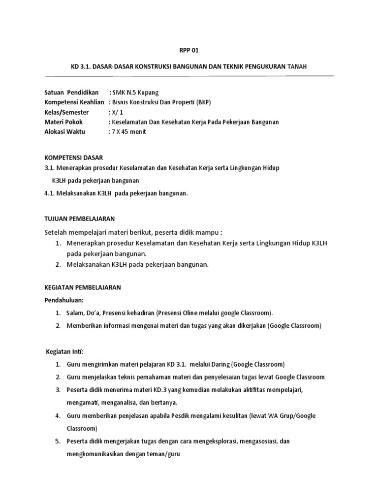 RPP KD 3.1 Pembelajaran BDR | PDF