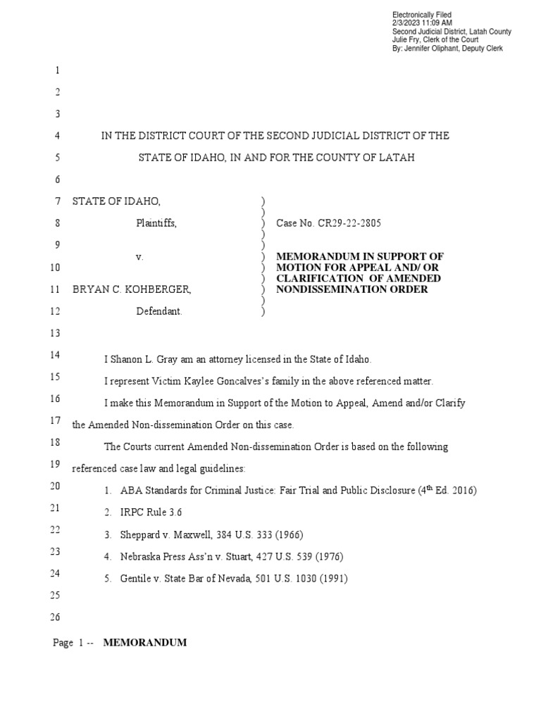 Appeal for Nondissemination Order Clarification | PDF | Witness | Prosecutor