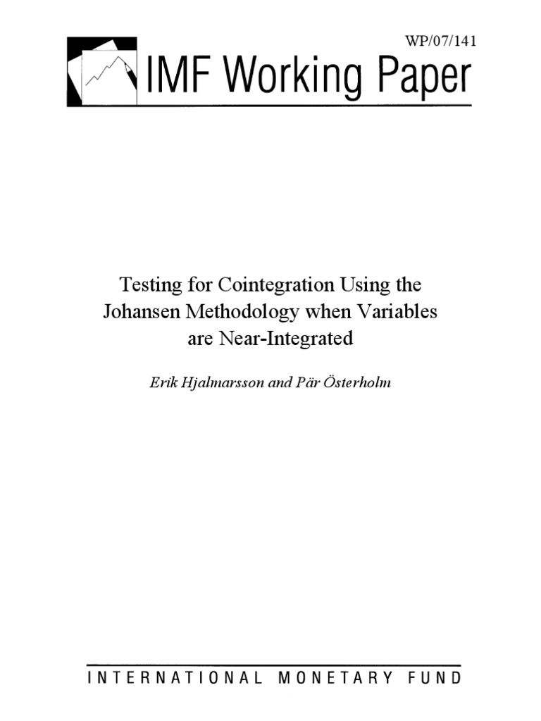 Testing For Cointegration Using The Johansen Methodology When Variables ...