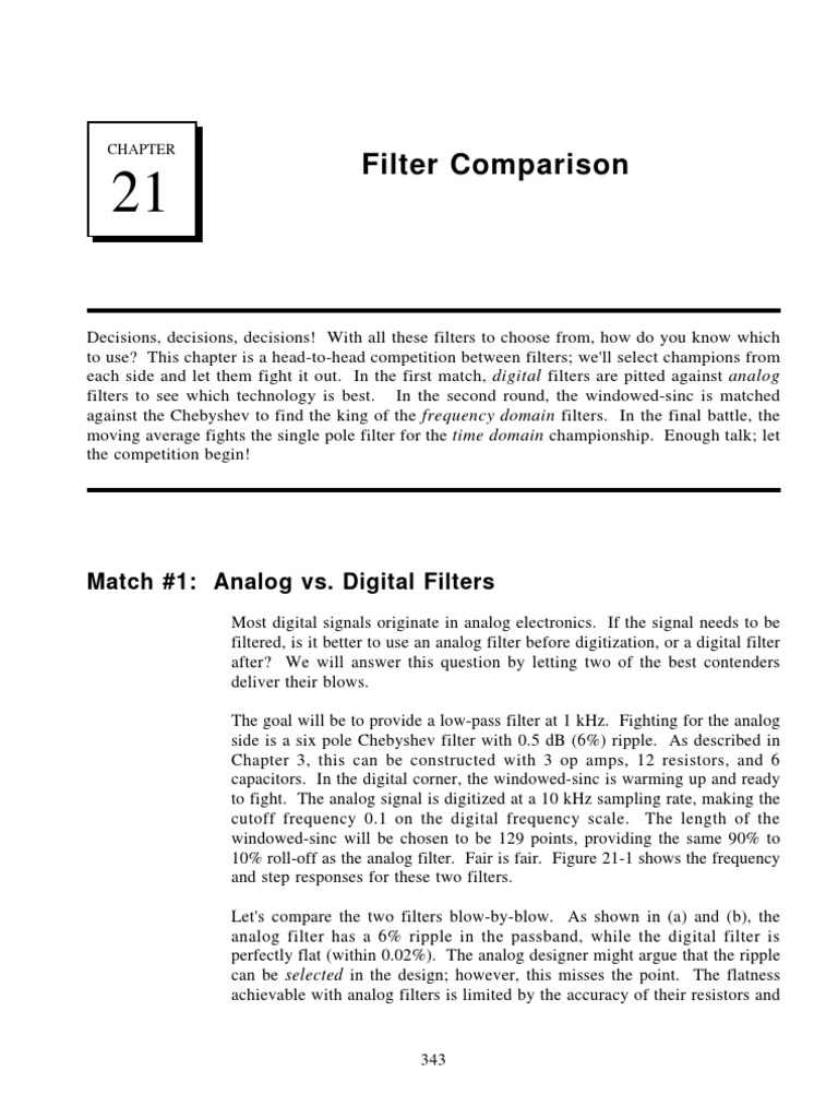 Analog Vs Digital Filter | PDF | Filter (Signal Processing ...