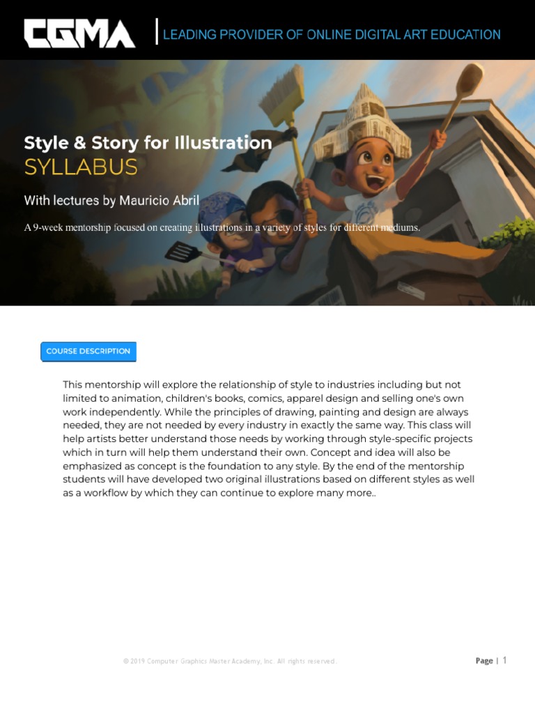 Style & Story For Illustration - CGMA Syllabus | PDF | Graphics | Page Layout