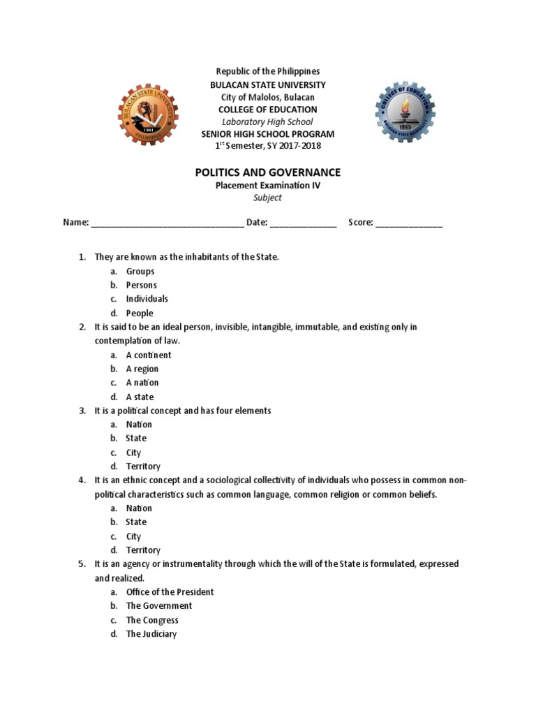 Humss Politics Exam 4 | PDF | Eminent Domain | Sovereignty