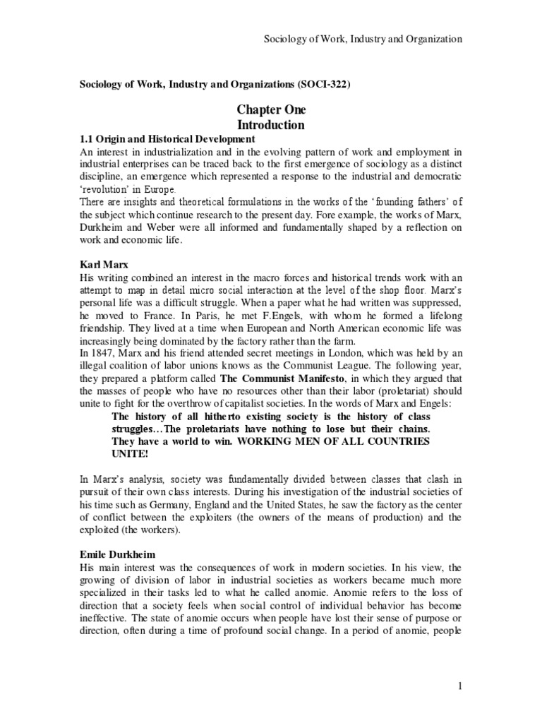 Sociology of Work and Industry 2nd | PDF | Sociology | Division Of Labour