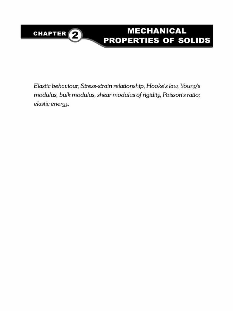 Mechanical Properties of Solids | PDF