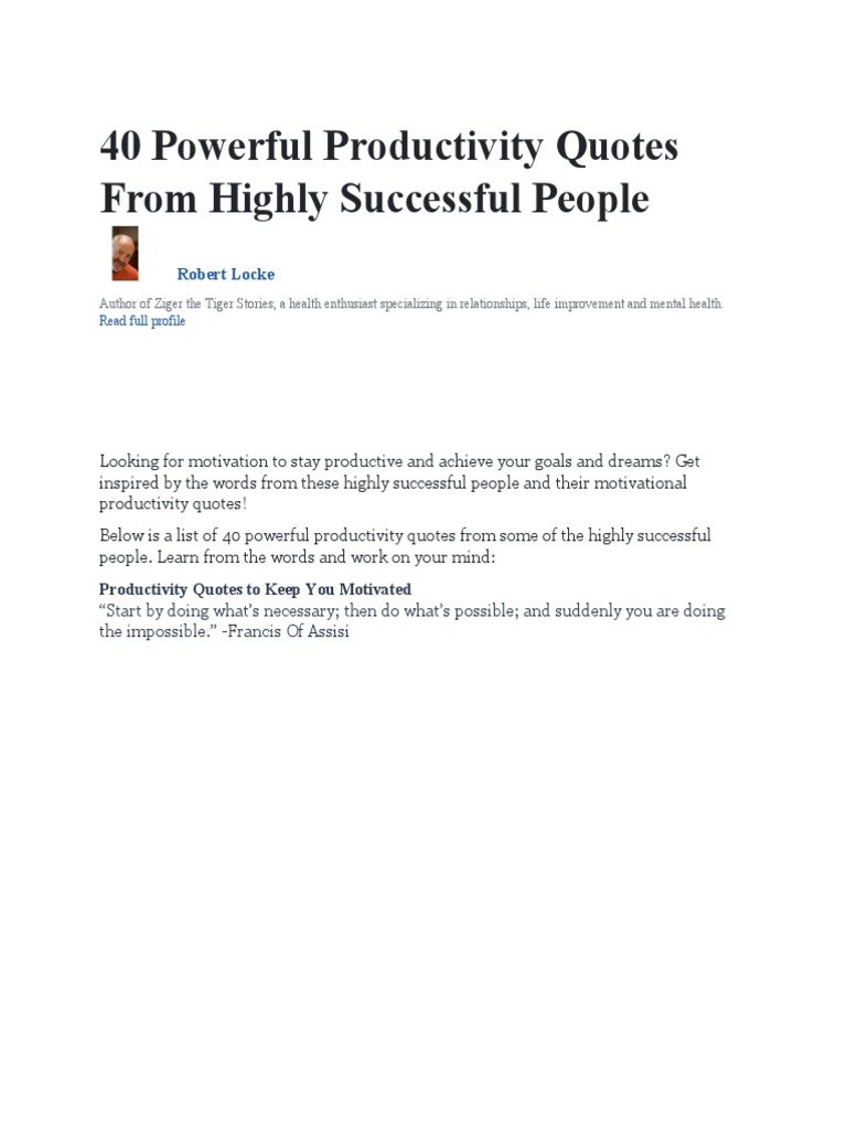 40 Powerful Productivity Quotes | PDF | Self-Improvement