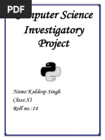 Computer Project Front Page | PDF