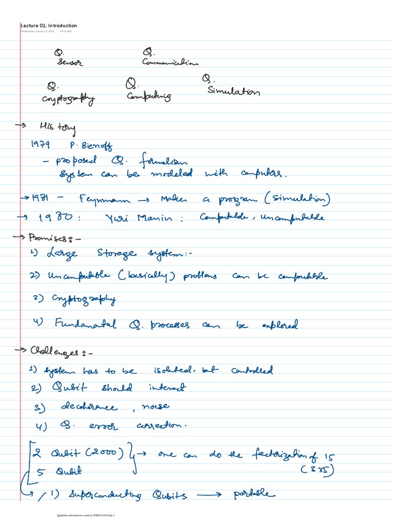 Quantum Information Sciences (PH61010) | PDF | Scientific Theories ...