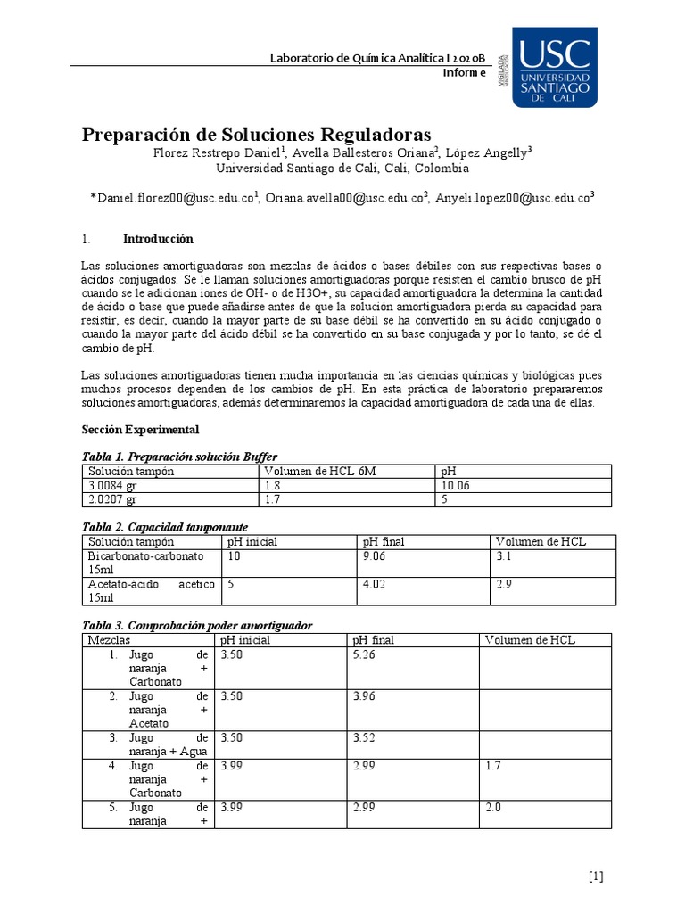Preparación de Soluciones Amortiguadoras | PDF | Solución tampón | Ph