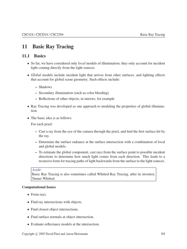 Basic Ray Tracing | PDF | Refraction | Rendering (Computer Graphics)