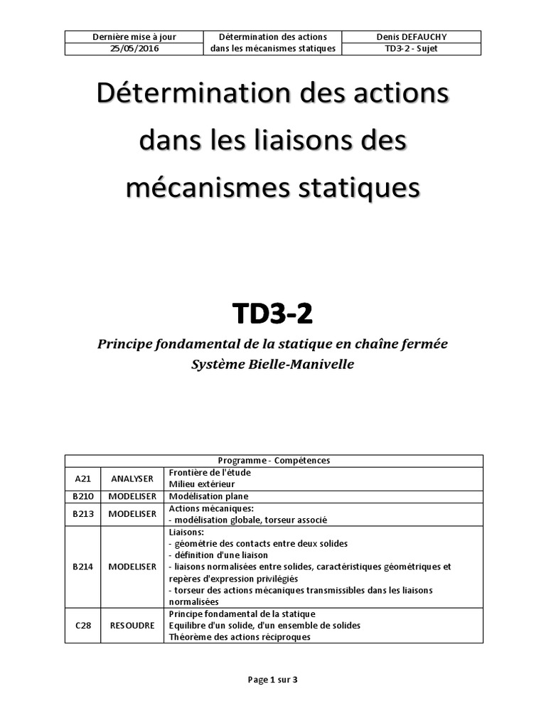 TD3 2 | PDF | Mécanique | Ingénierie mécanique