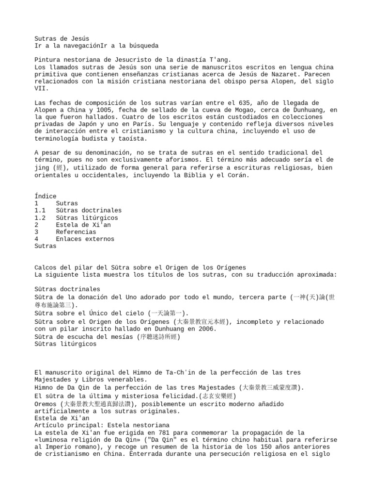 Sutras de Jesús | Descargar gratis PDF | Obras religiosas | China