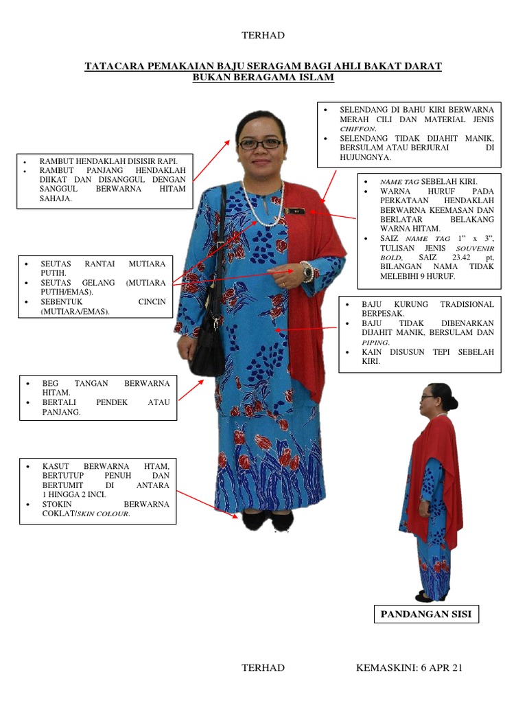 Tatacara Pemakaian Baju Seragam Bagi Ahli Bakat Darat Bukan Beragama Islam | PDF