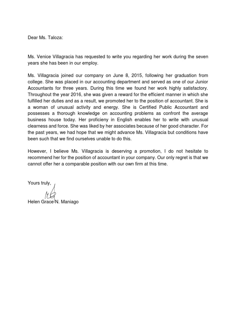 Maniago Revised Letter | PDF