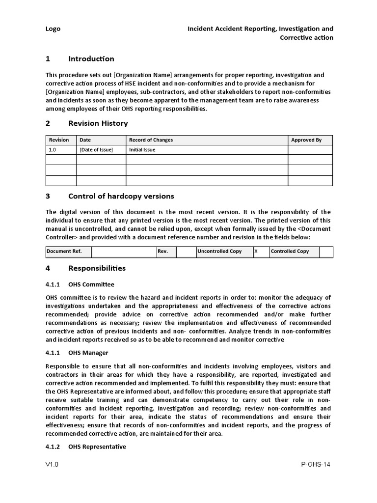 P-OHS-14 Incident Accident Reporting, Investigation and Corrective Acti ...