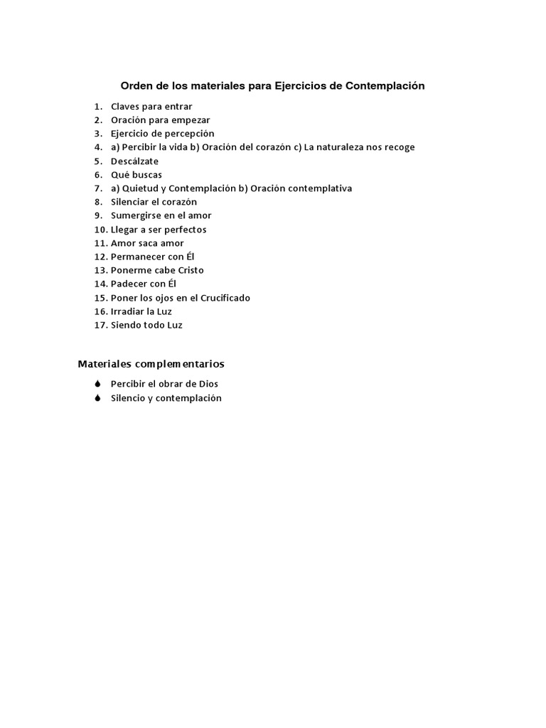 Guía de Contemplación Espiritual | PDF | Amor | Oración