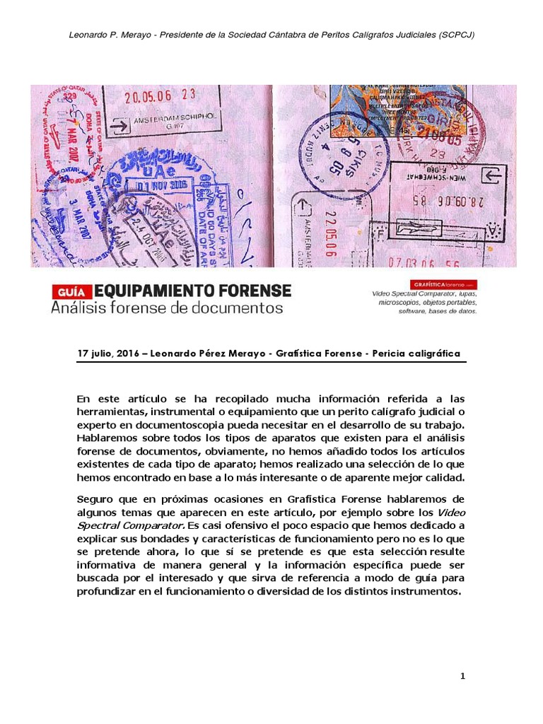 20 Equipamiento para El Análisis Forense de Documentos. | PDF ...