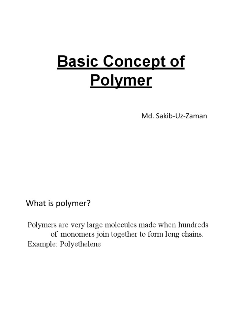 Basic Concept of Polymer | PDF | Polymers | Copolymer