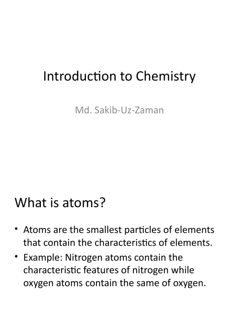 Introduction To Chemistry | PDF | Atoms | Energy Level