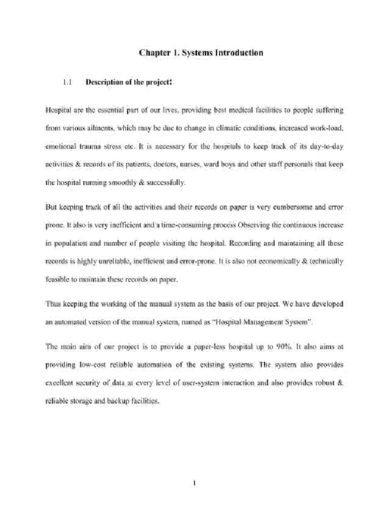 Hospital Management System Project Pdf