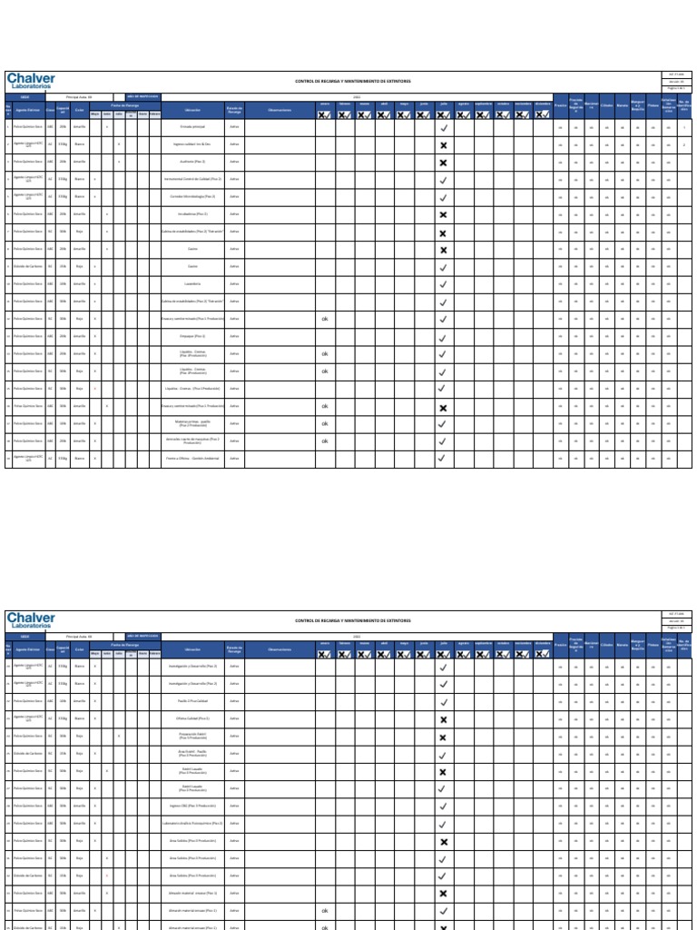 SST-FT-006 Control de Recarga y Mtto Extintores | PDF | Materiales | Ciencias fisicas