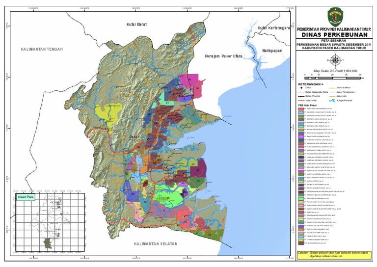 PETA SEBARAN PERKEBUNAN BESAR SWASTA DI KABUPATEN PASER KALIMANTAN ...