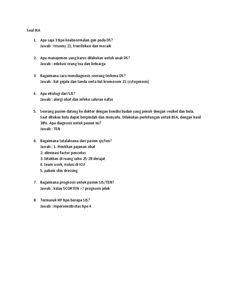 Soal IKA DS Dan SJS | PDF