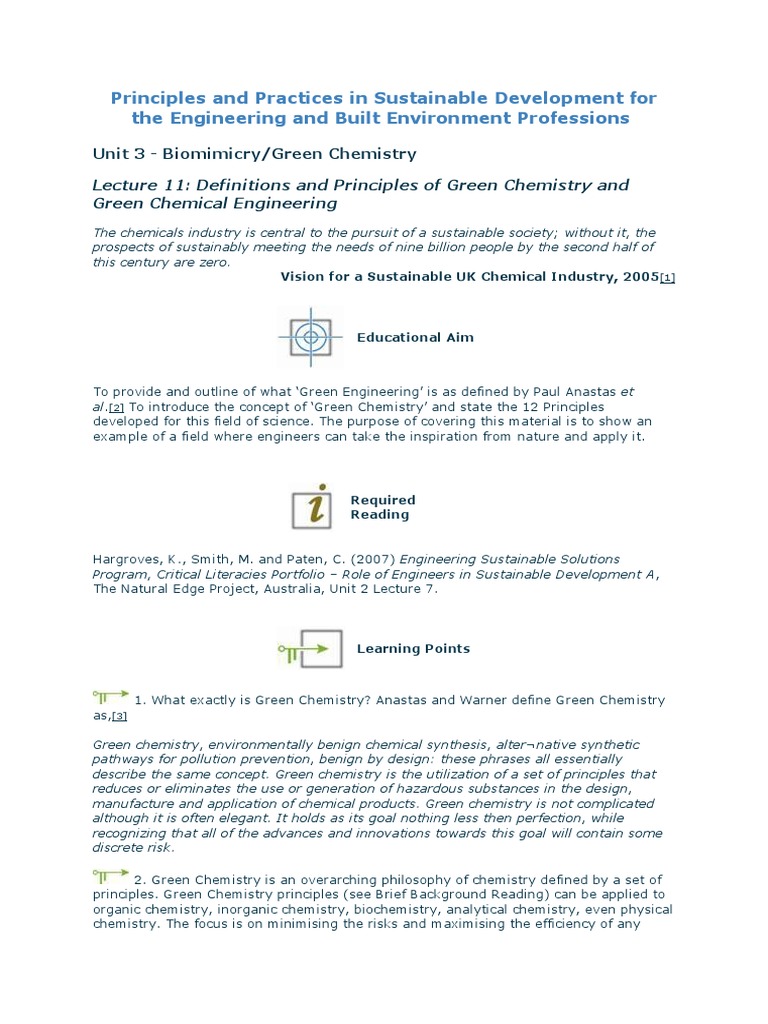 Unit 3 Lecture 11 | PDF | Green Chemistry | Chemistry