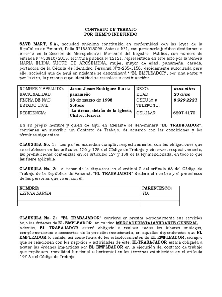 Contrato Por Tiempo Definido Ejemplo Y Cl Usulas Clave Ccfprosario ...