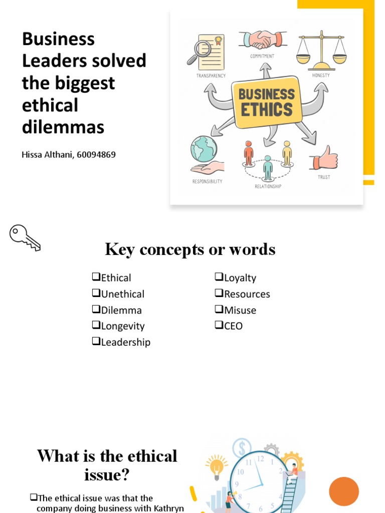 Case Study 2. Group Case Business Leaders Solved The Biggest Ethical ...