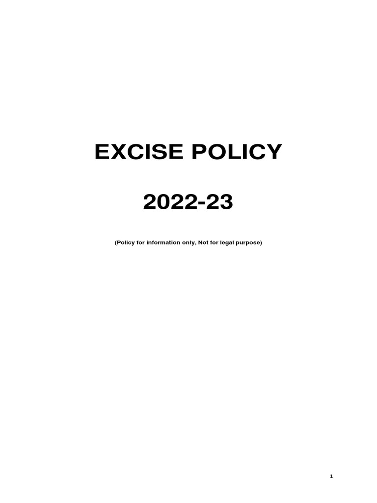 Excise Policy 2022-23 For Website | PDF
