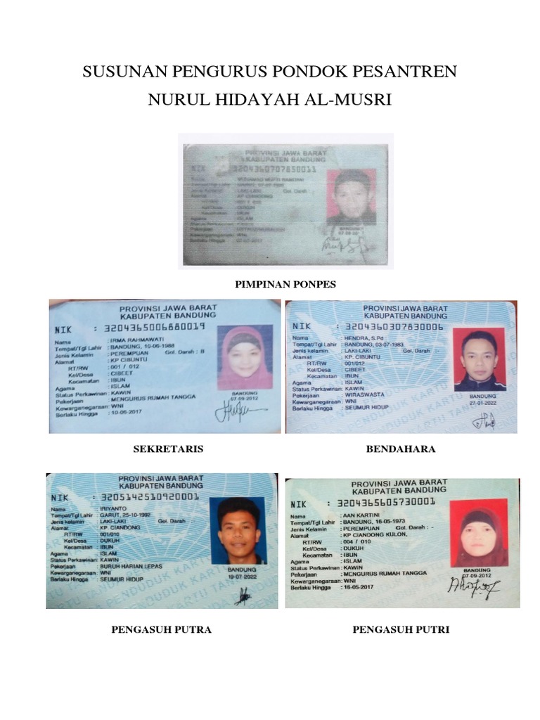 Susunan Pengurus Pondok Pesantren Musri | PDF