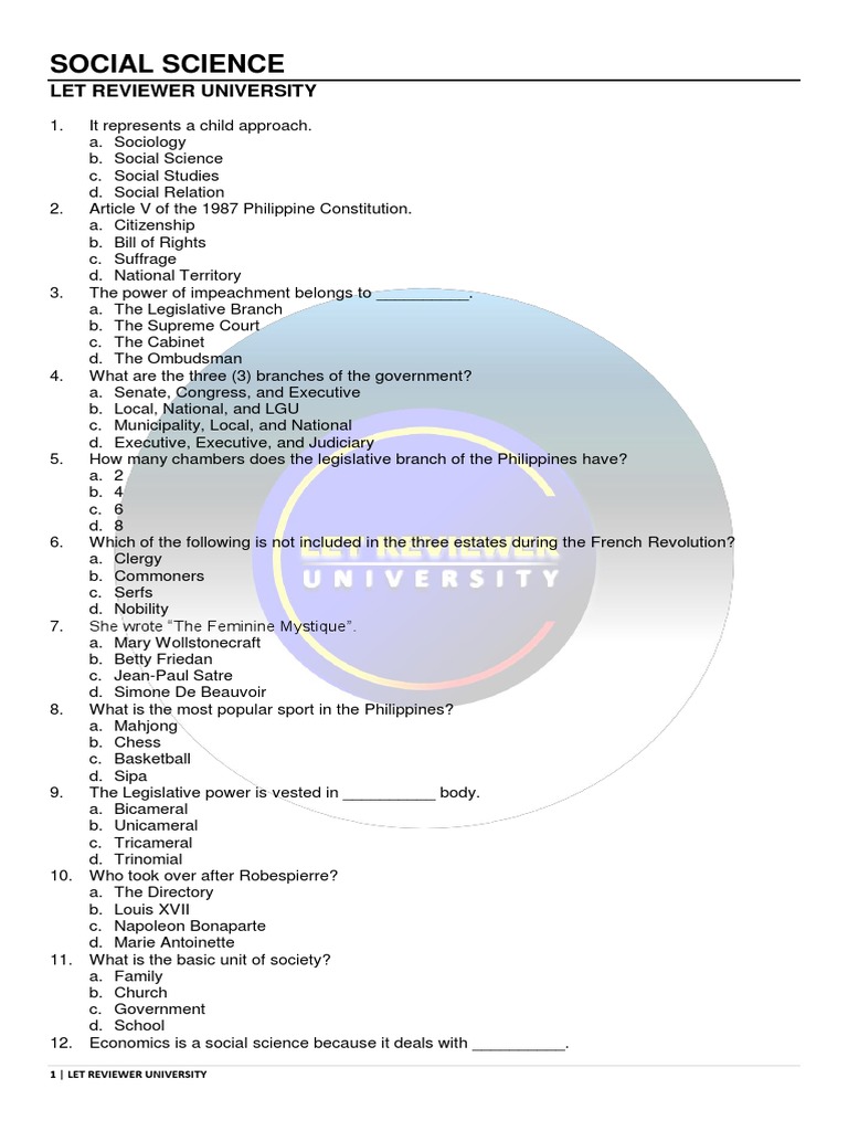 Social Science Exam 101 | PDF | Sociology | Science