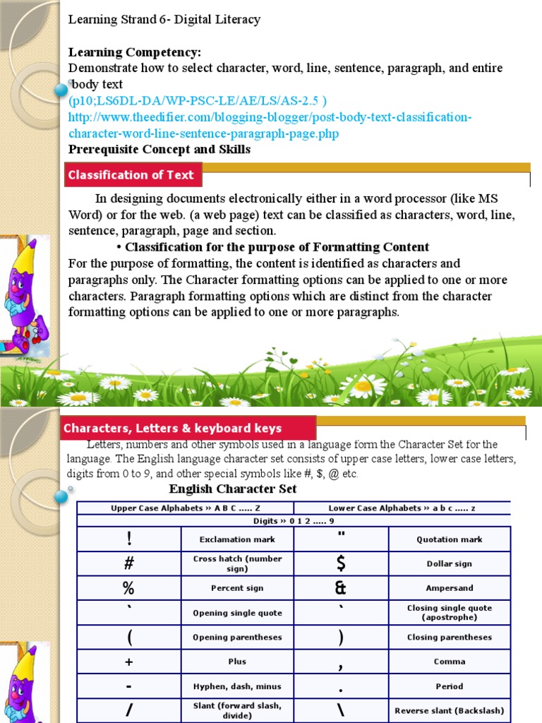 13-LS6 DL Select Character, Word, Line, Sentence, Paragraph | PDF ...