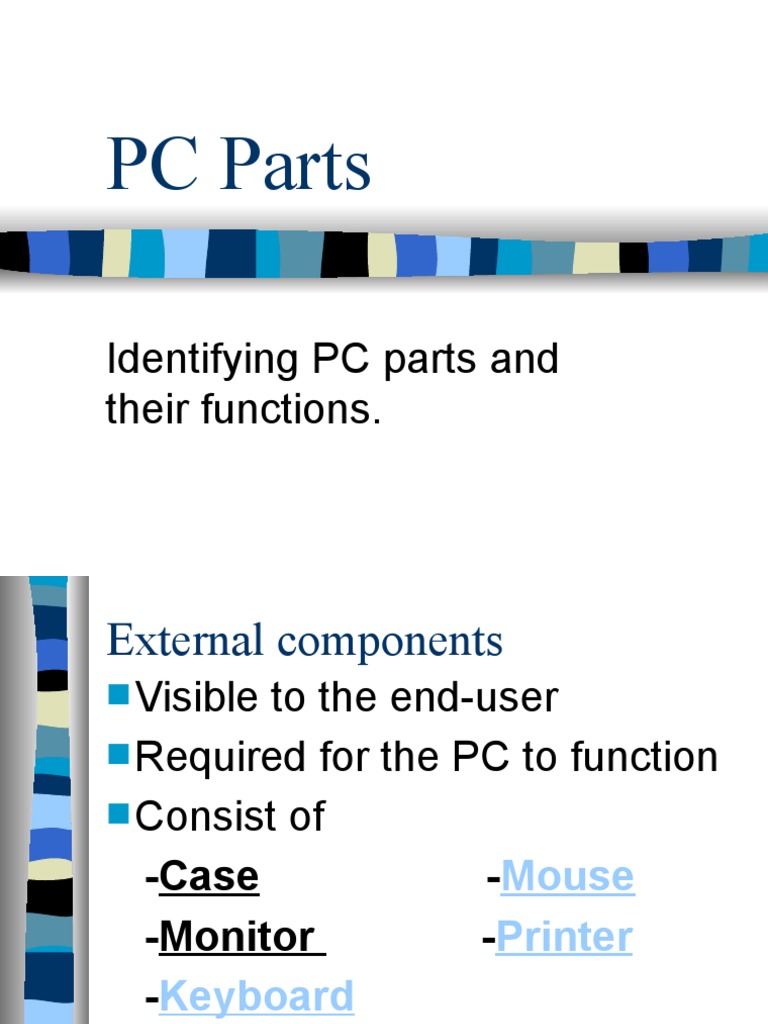 Essential PC Parts and Functions Guide | PDF | Personal Computers ...