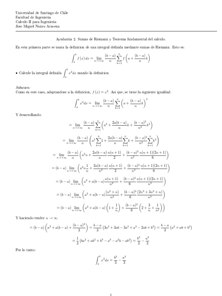 Ayudantia 2. Calculo II | PDF | Integral | Logaritmo