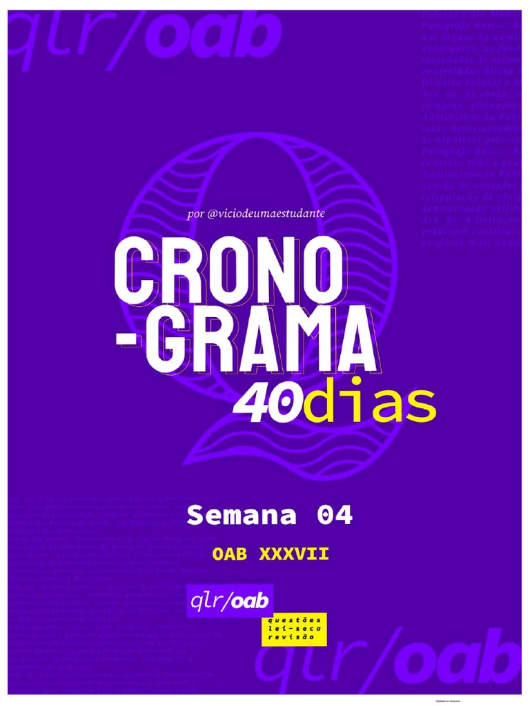 Semana 4 OAB 37 40 Dias | PDF