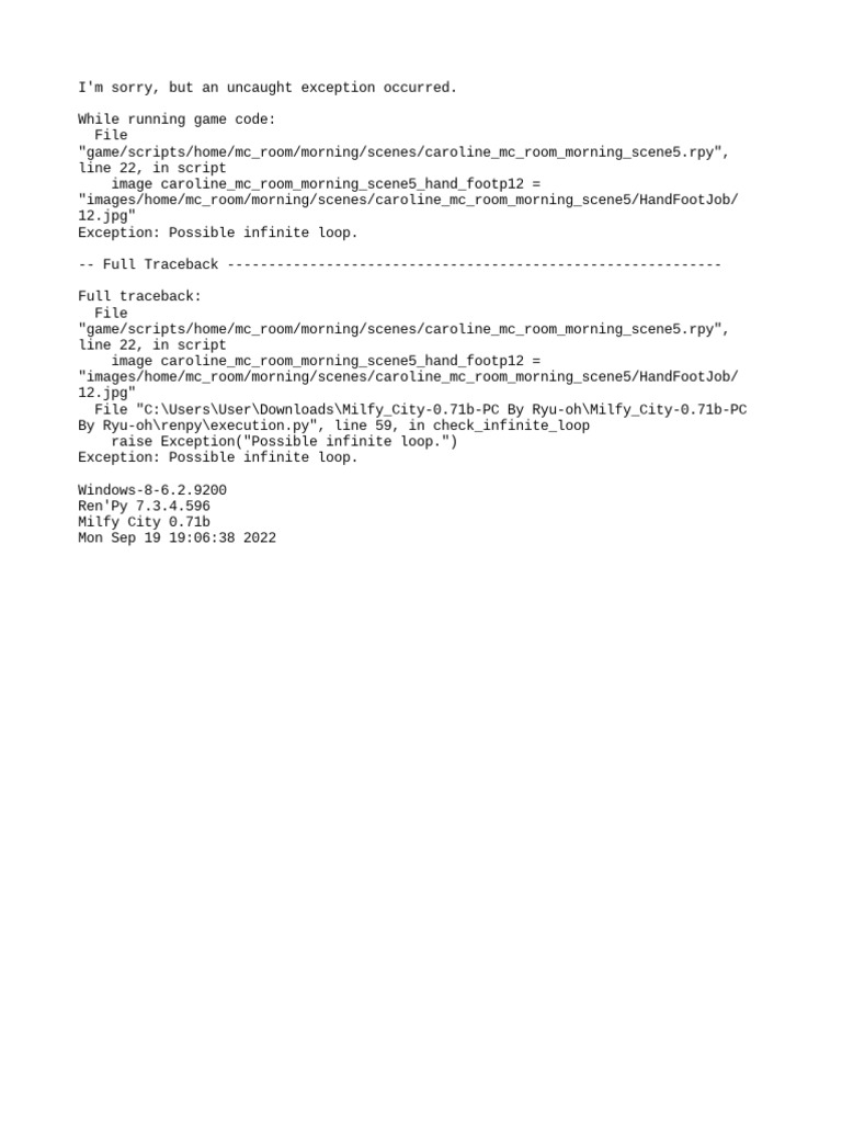 Infinite Loop Error in Ren'Py Script | PDF | Games & Activities