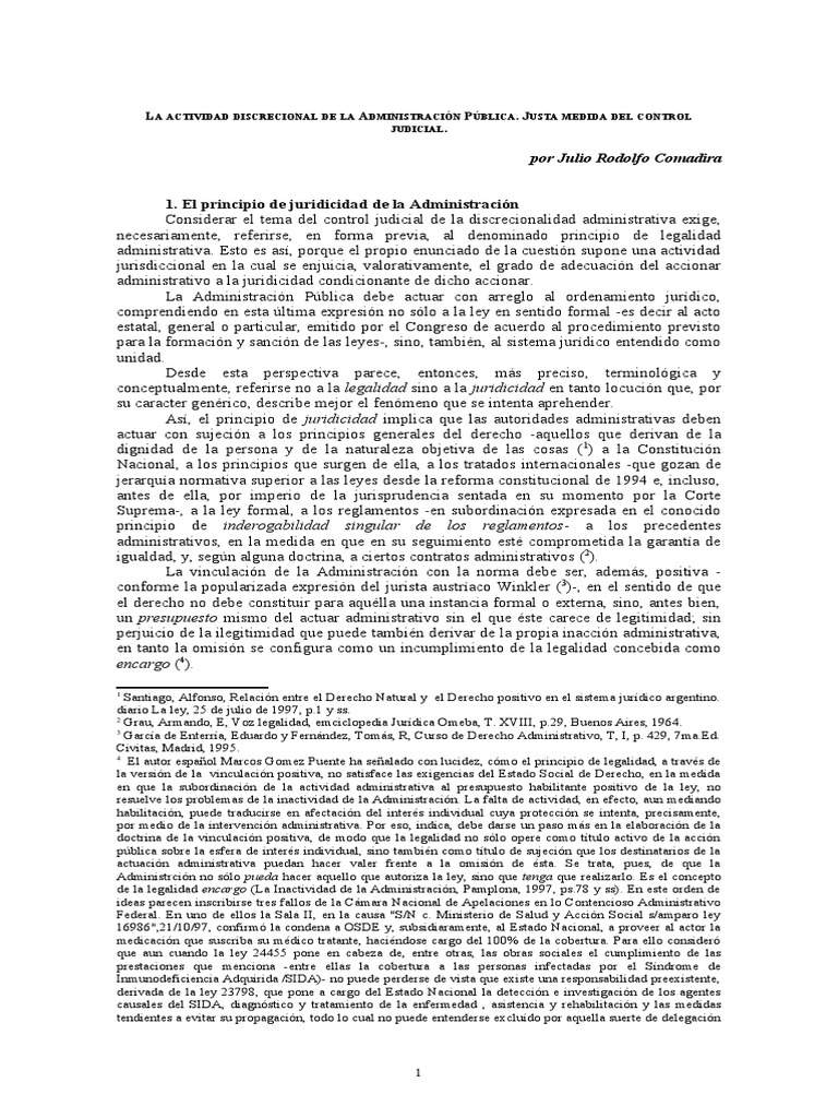 La Actividad Discrecional de La Administ | PDF | Jurisdicción | Proposición