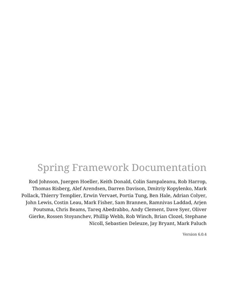 Spring Framework | PDF | Spring Framework | Class (Computer Programming) Spring Framework | PDF | Spring Framework | Class (Computer Programming)