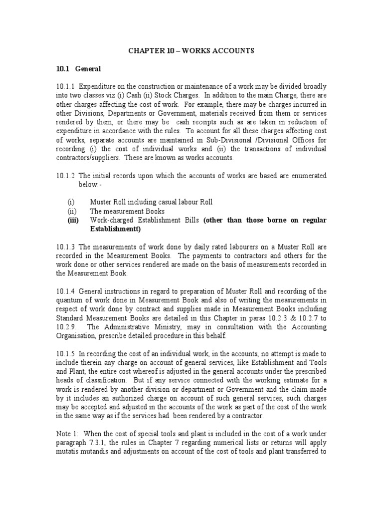 Chapter 10 Works Accounts | PDF | Value Added Tax | Taxes