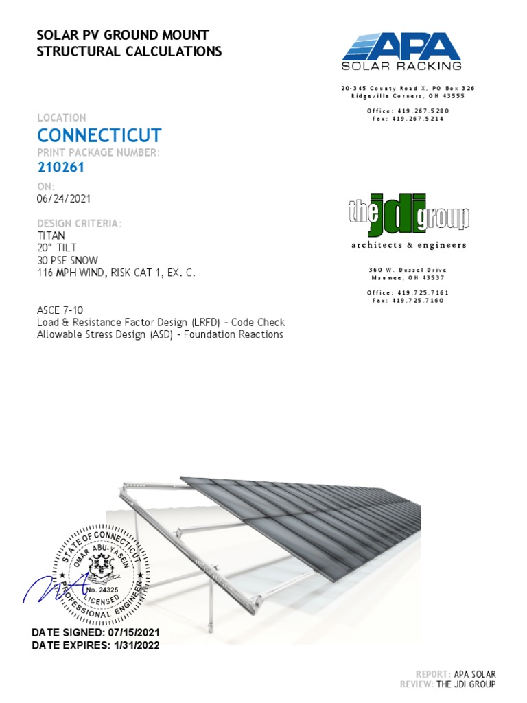 Attachment 1 - Solar Structural Calculations | PDF
