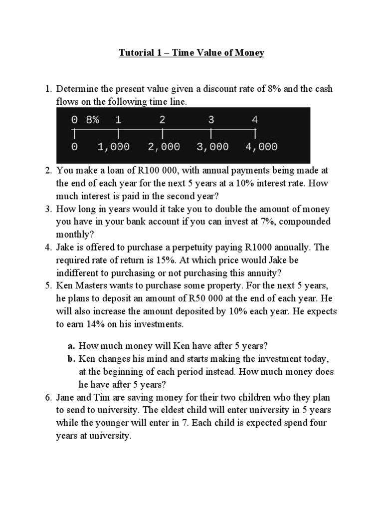 Tutorial 1 - TVM and Growth | PDF | Law