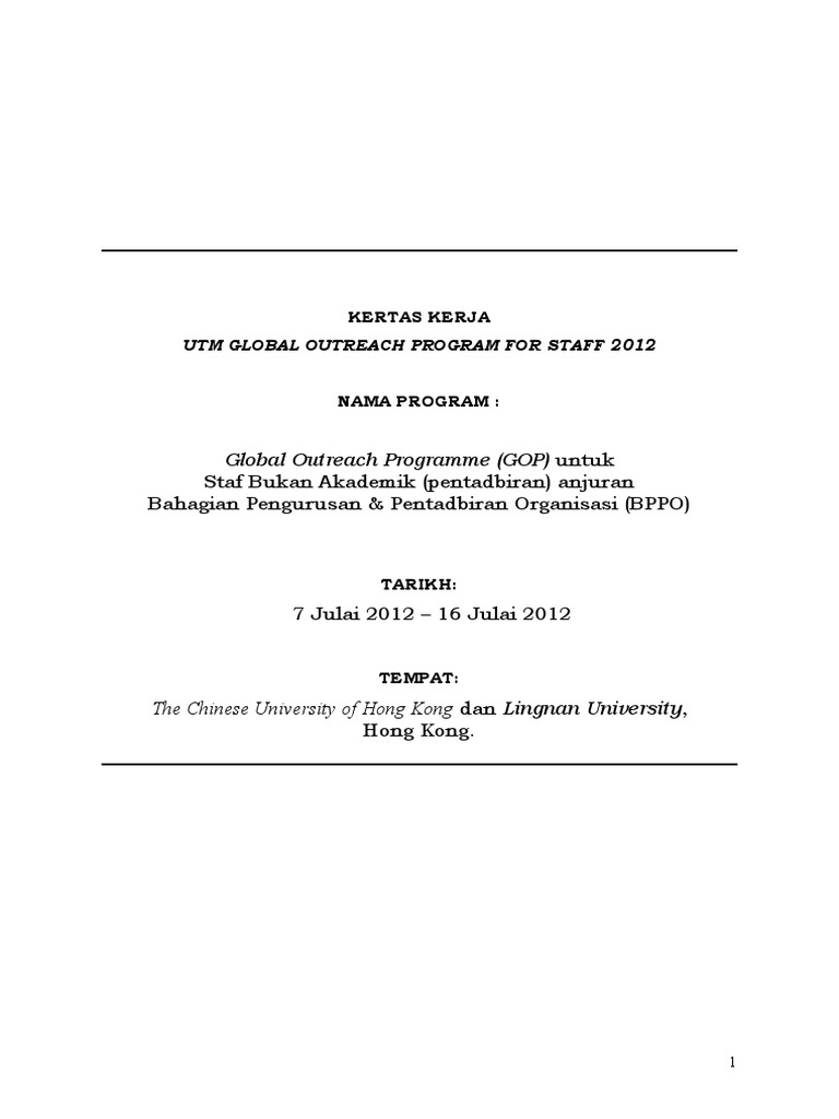 Contoh Kertas Kerja | PDF